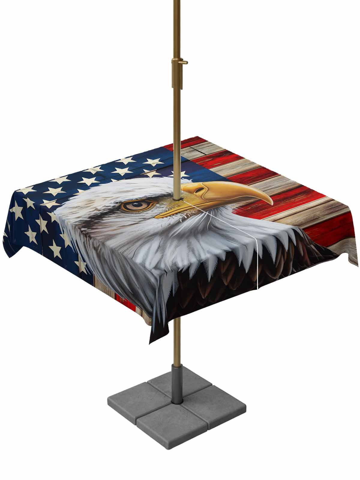 4th of July Outdoor Tablecloth with Umbrella Hole and Zipper Patriotic ...