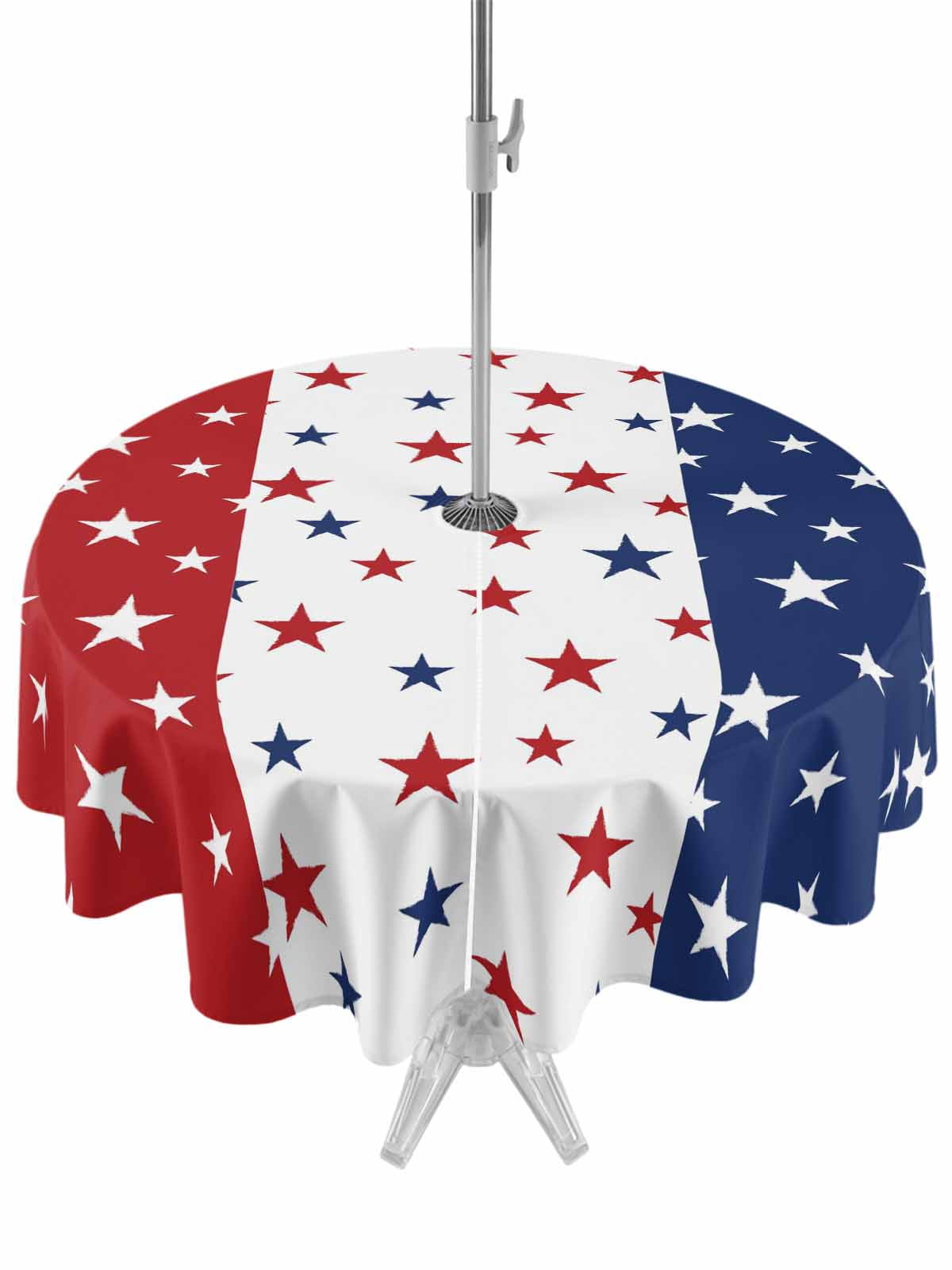 4th of July Outdoor Tablecloth with Umbrella Hole and Zipper Patriotic ...