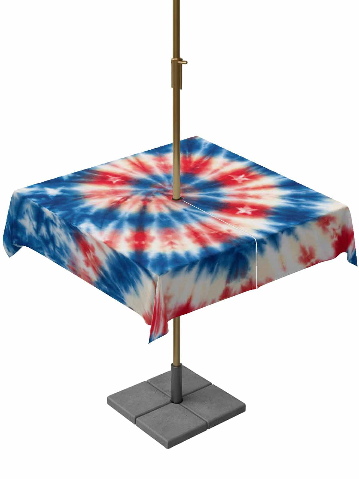 4th of July Outdoor Tablecloth with Umbrella Hole and Zipper Patriotic ...