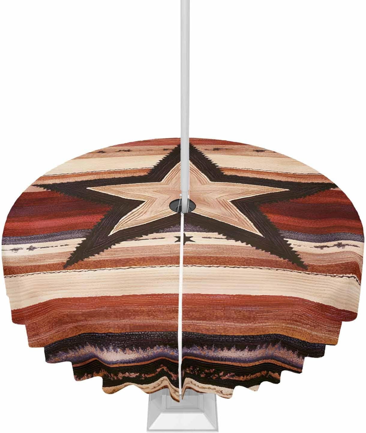 4th of July Outdoor Tablecloth with Umbrella Hole and Zipper Western ...