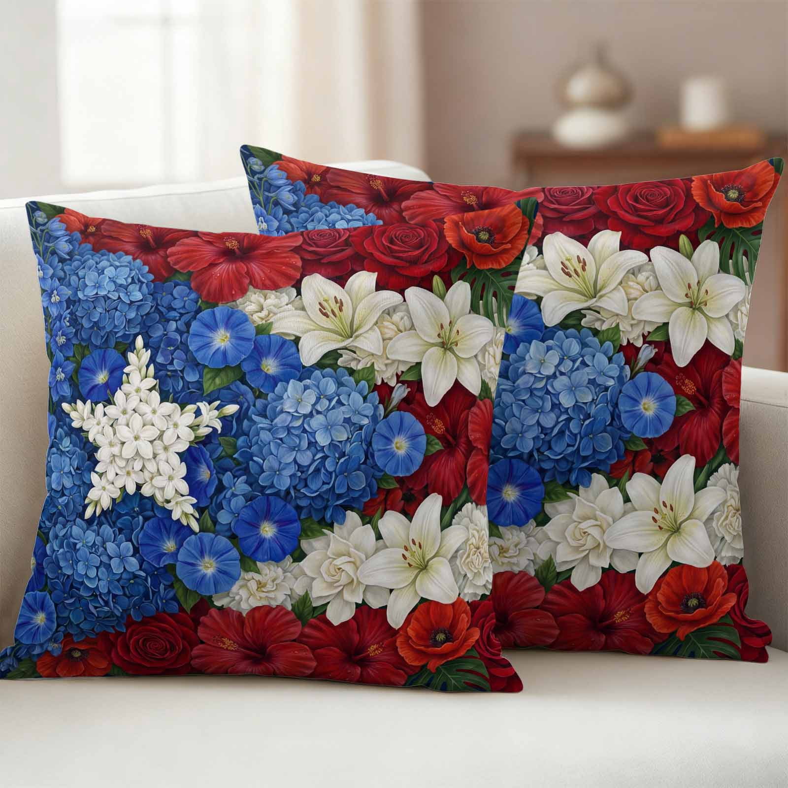 4th of July Outdoor Waterproof Throw Pillow Covers 20x20 Set of 2 ...