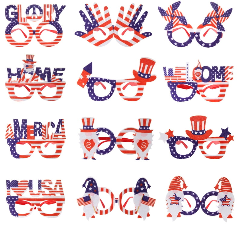 4th of July Party Eyeglasses Independence Day Decorations Photo Booth ...