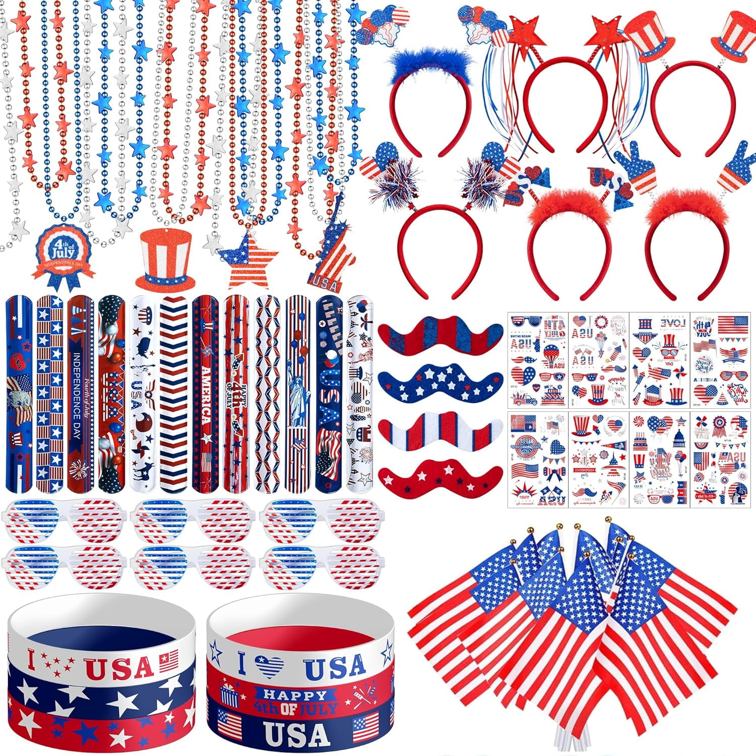 4th of July Party Favors Set, Fourth of July Decorations 158 Pcs ...