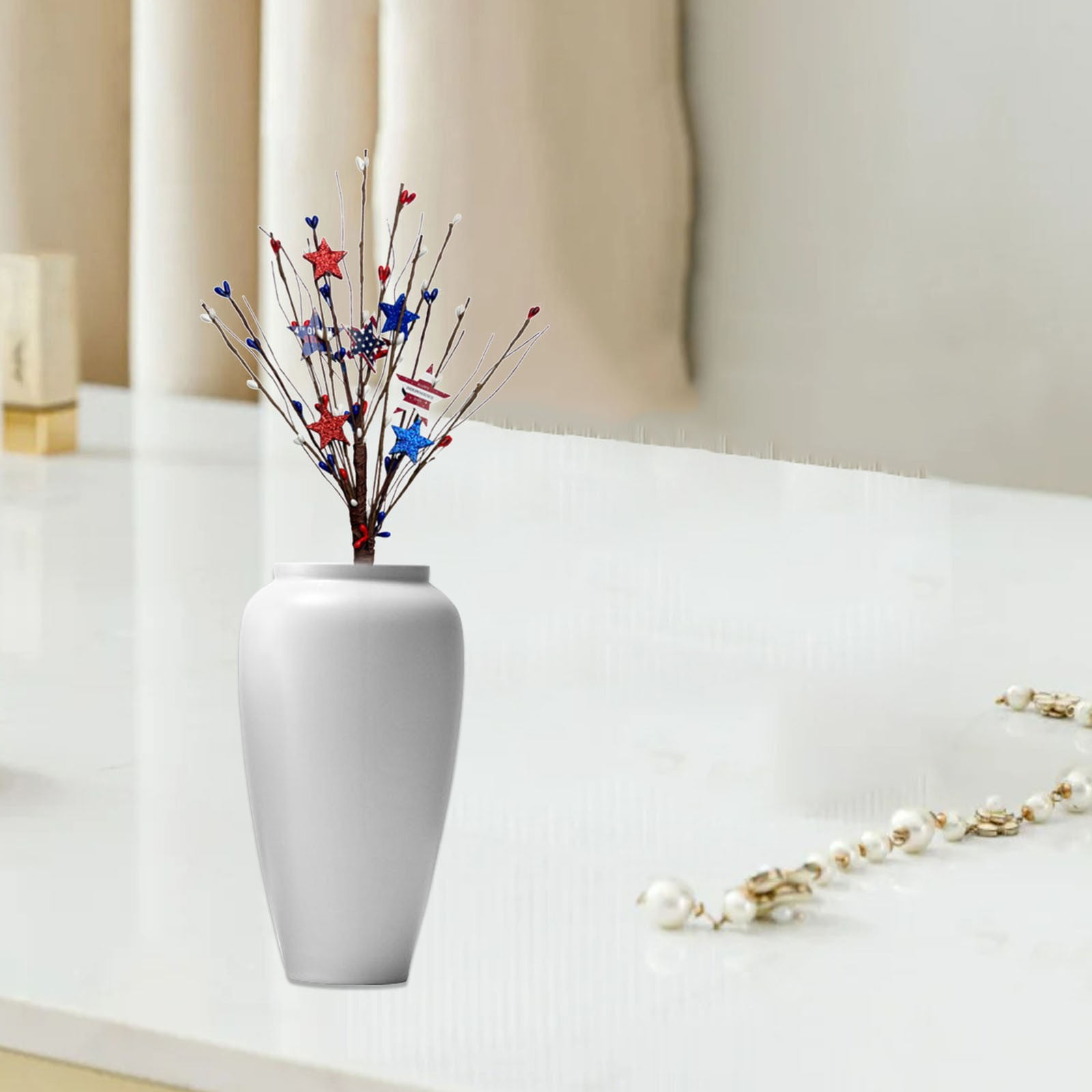 4th of July Patriotic Artificial Berry Stem Picks,Red White Blue Star ...