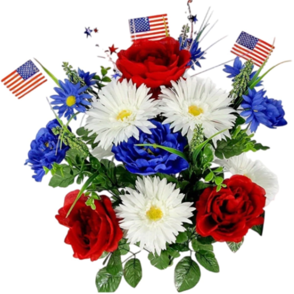 4th of July Patriotic Artificial Flowers - Red White and Blue Flowers ...