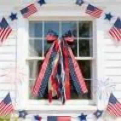 4th of July Patriotic Bow for Wreath Gnome Tree Topper, Large 24 Inch ...