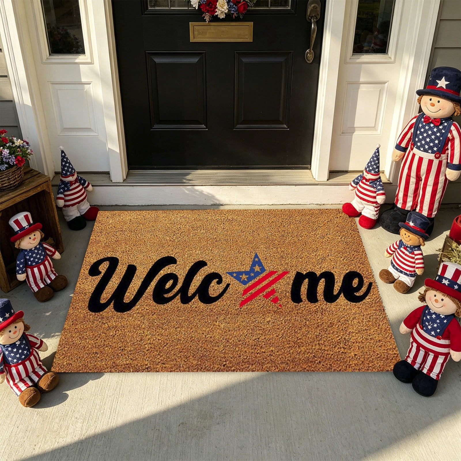 4th of July Patriotic Door Mat 16" x 24" 250th Anniversary Coir Blue ...