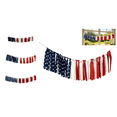 4th of July Patriotic Fabric Tassel Banner, Red White & Blue Vintage ...