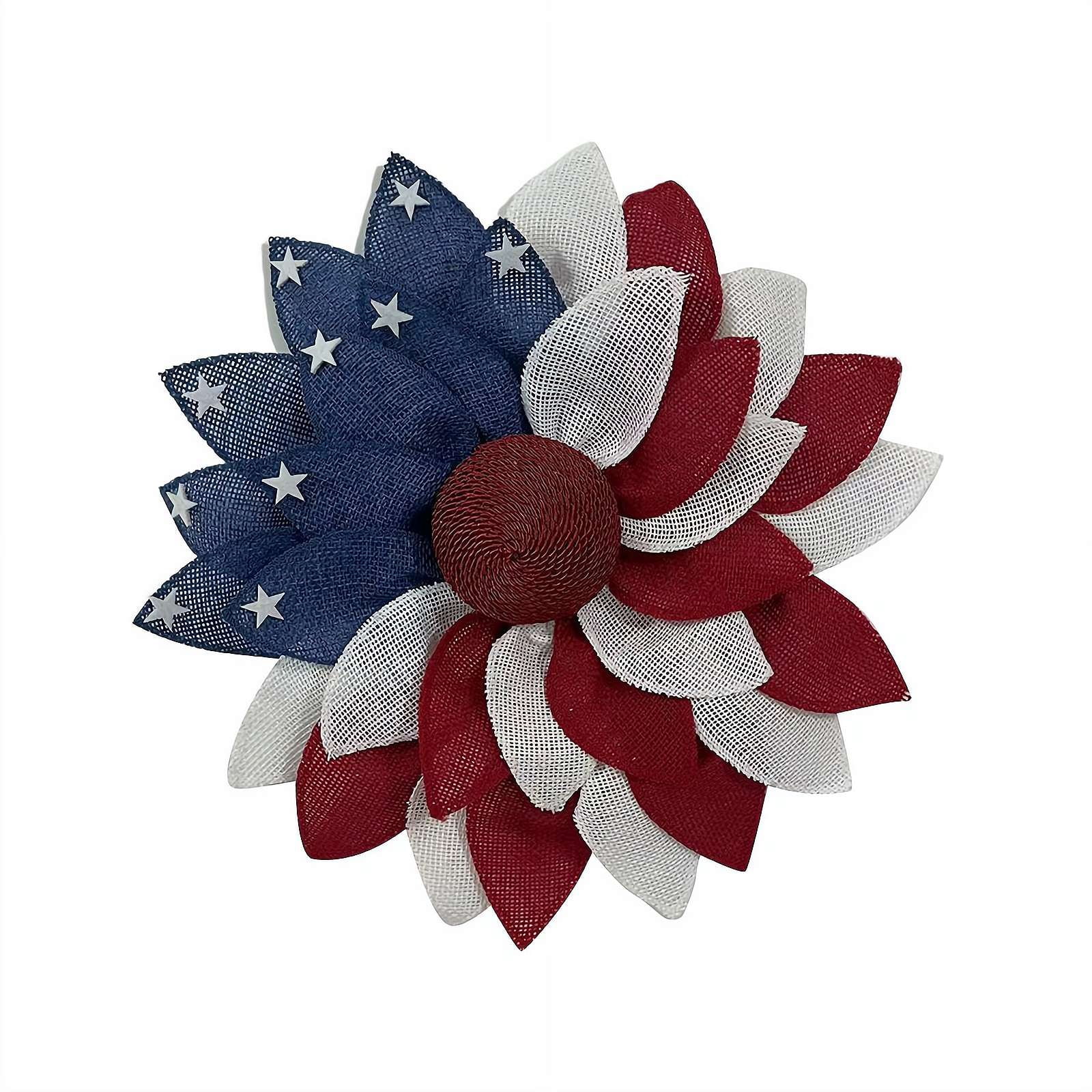 4th of July Patriotic Front Door Wreath, Red White Blue Stars Farmhouse ...