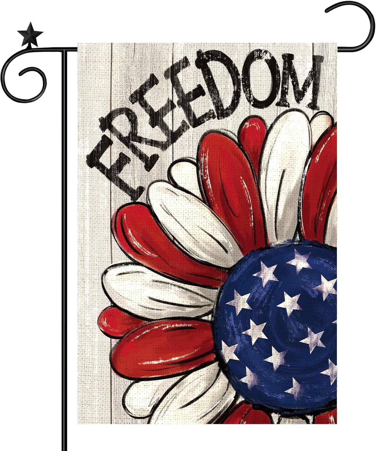 4th of July Patriotic Garden Flag Daisy Double Sided, Freedom Memorial ...