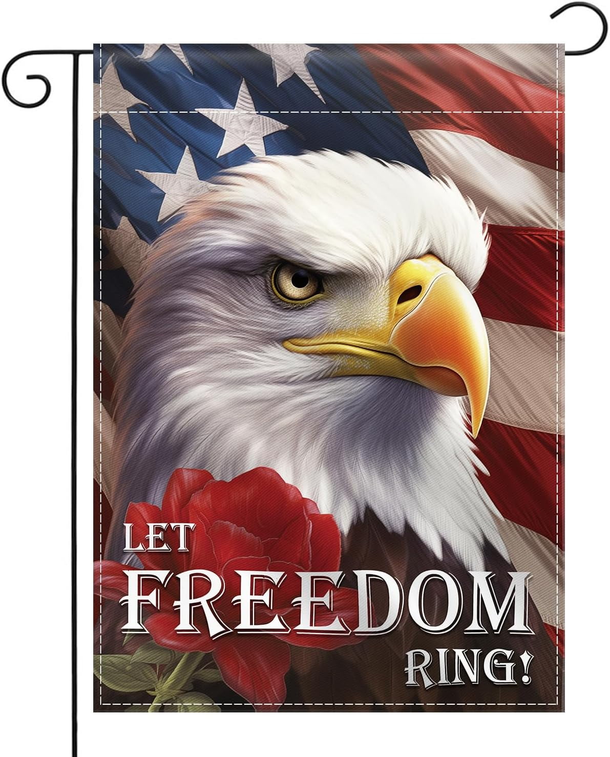 4th of July Patriotic Garden Flag Double Sided American Eagle Flag Let ...