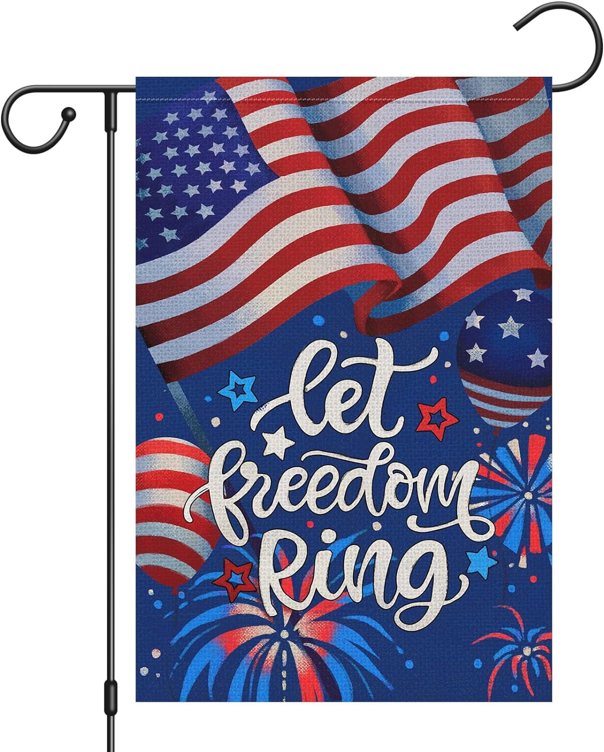 4th of July Patriotic Garden Flag Let Freedom Ring Garden Flags 12x28 ...