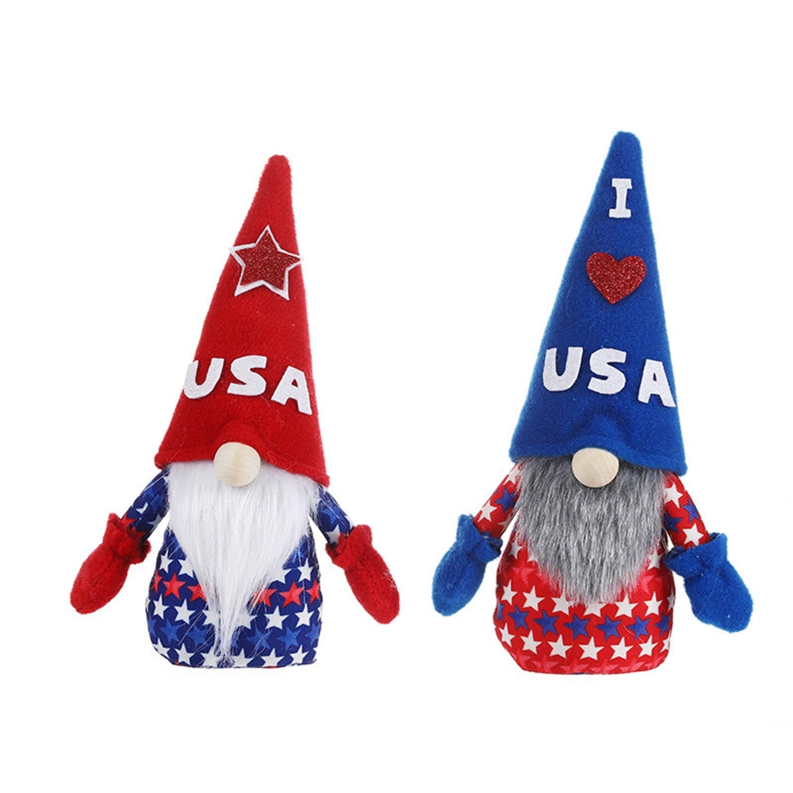 4th of July Patriotic Gnome Decorations, 2 PCS Handmade Mr & Mrs USA Swedish Tomte Gnomes Plush ...
