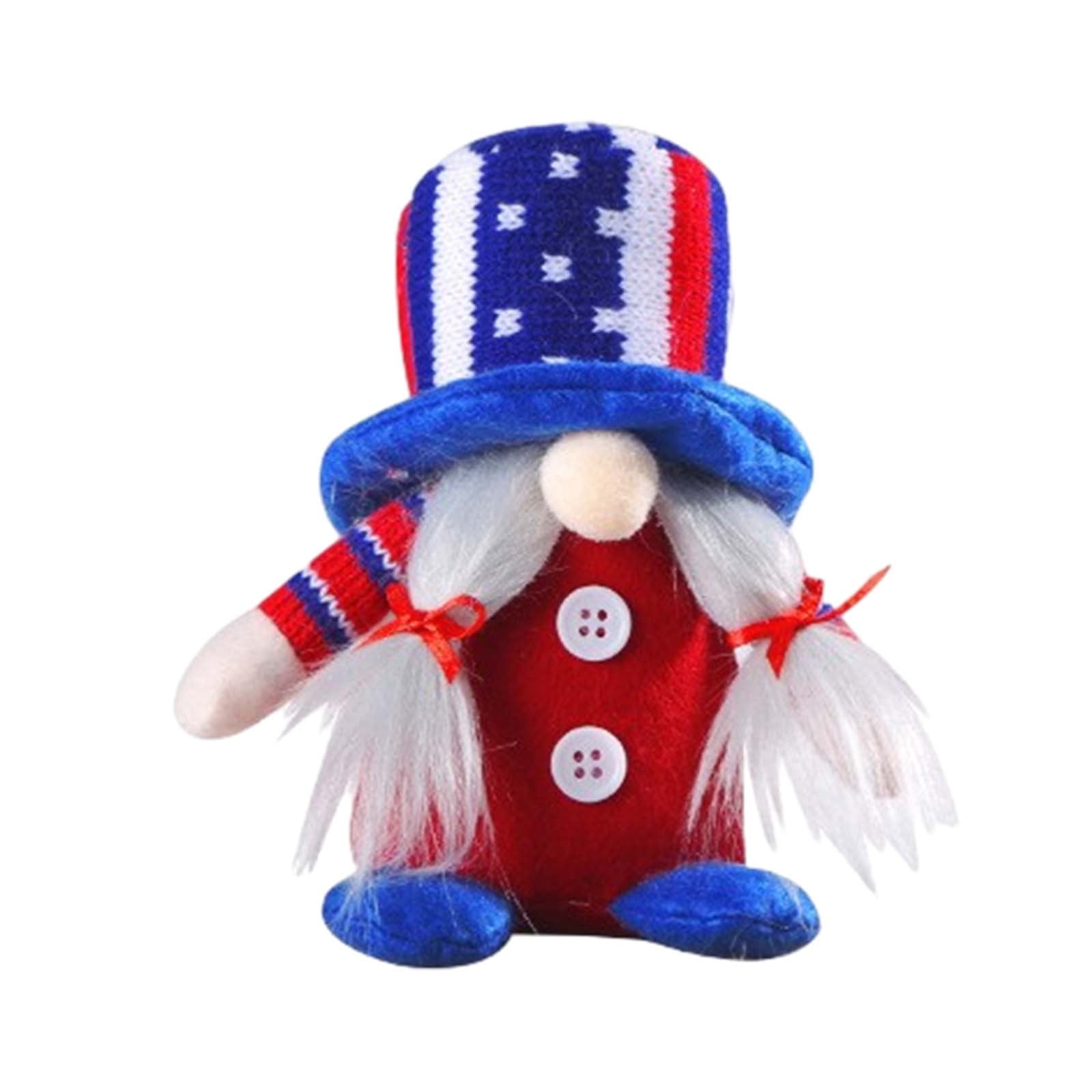 4th of July Patriotic Gnome Decorations, Handmade Gnomes Plush Table Ornaments Red White and ...