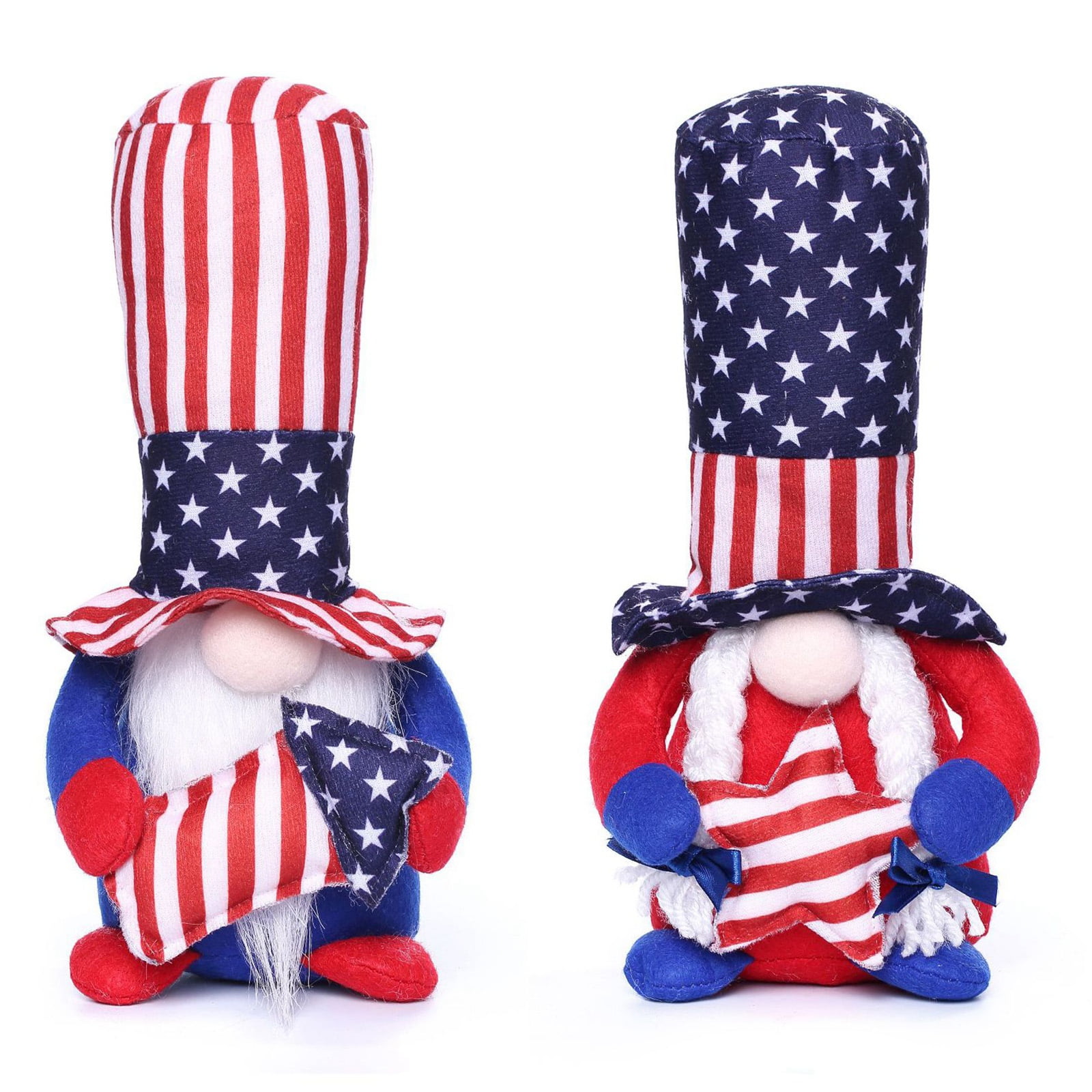 4th of July Patriotic Gnome Decorations,Handmade Mr and Mrs USA Swedish Tomte Gnomes,Plush Table ...