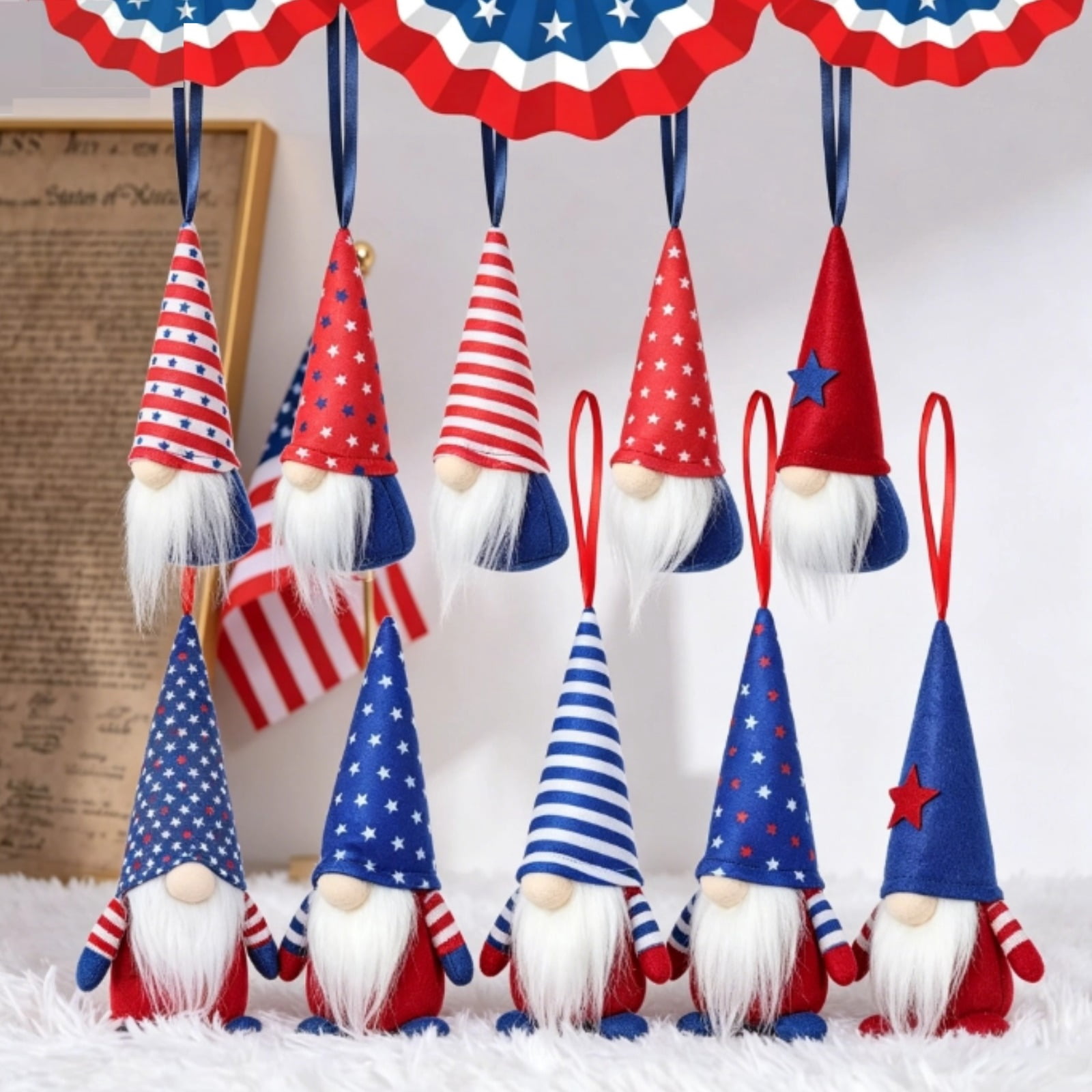 4th of July Patriotic Gnomes Decorations - 10PCS Handmade Gnomes ...