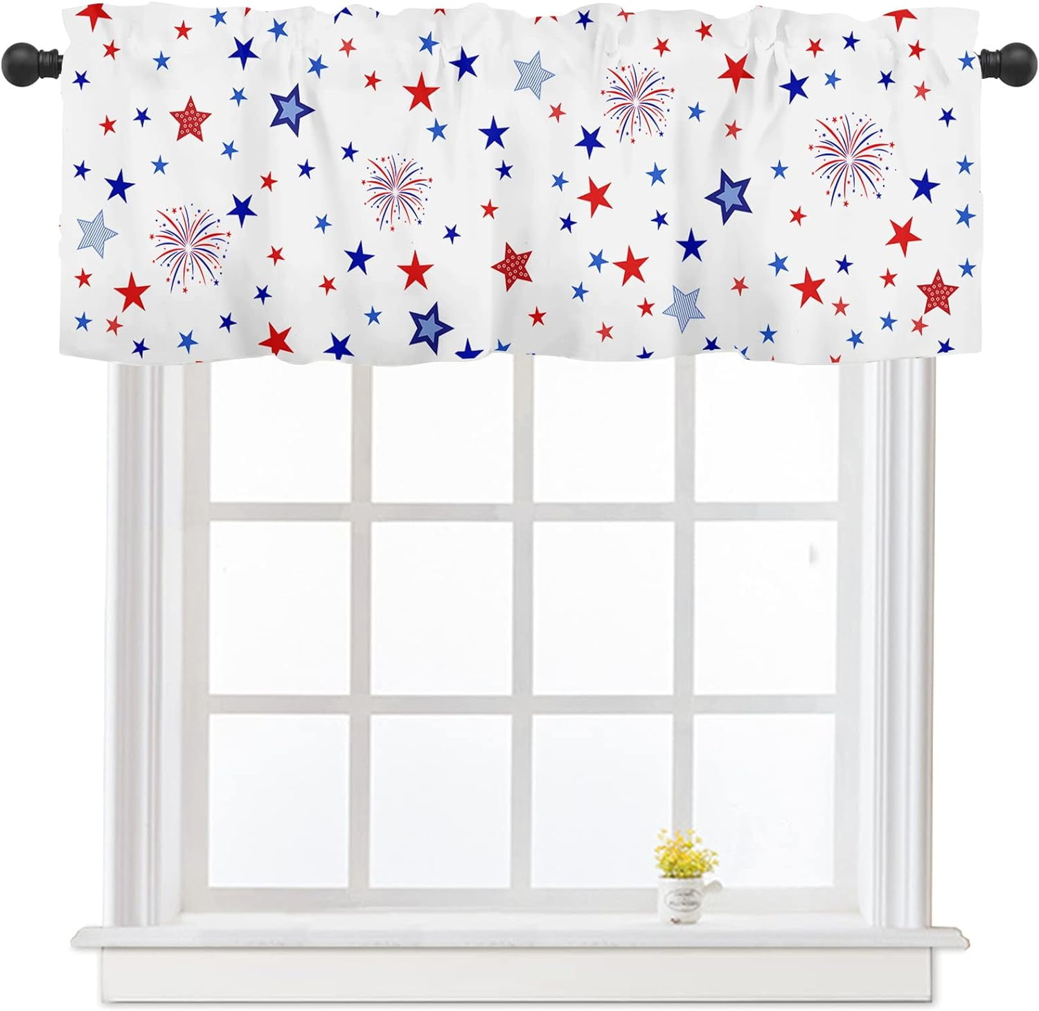 4th of July Patriotic Kitchen Curtains Valances for Windows Country ...