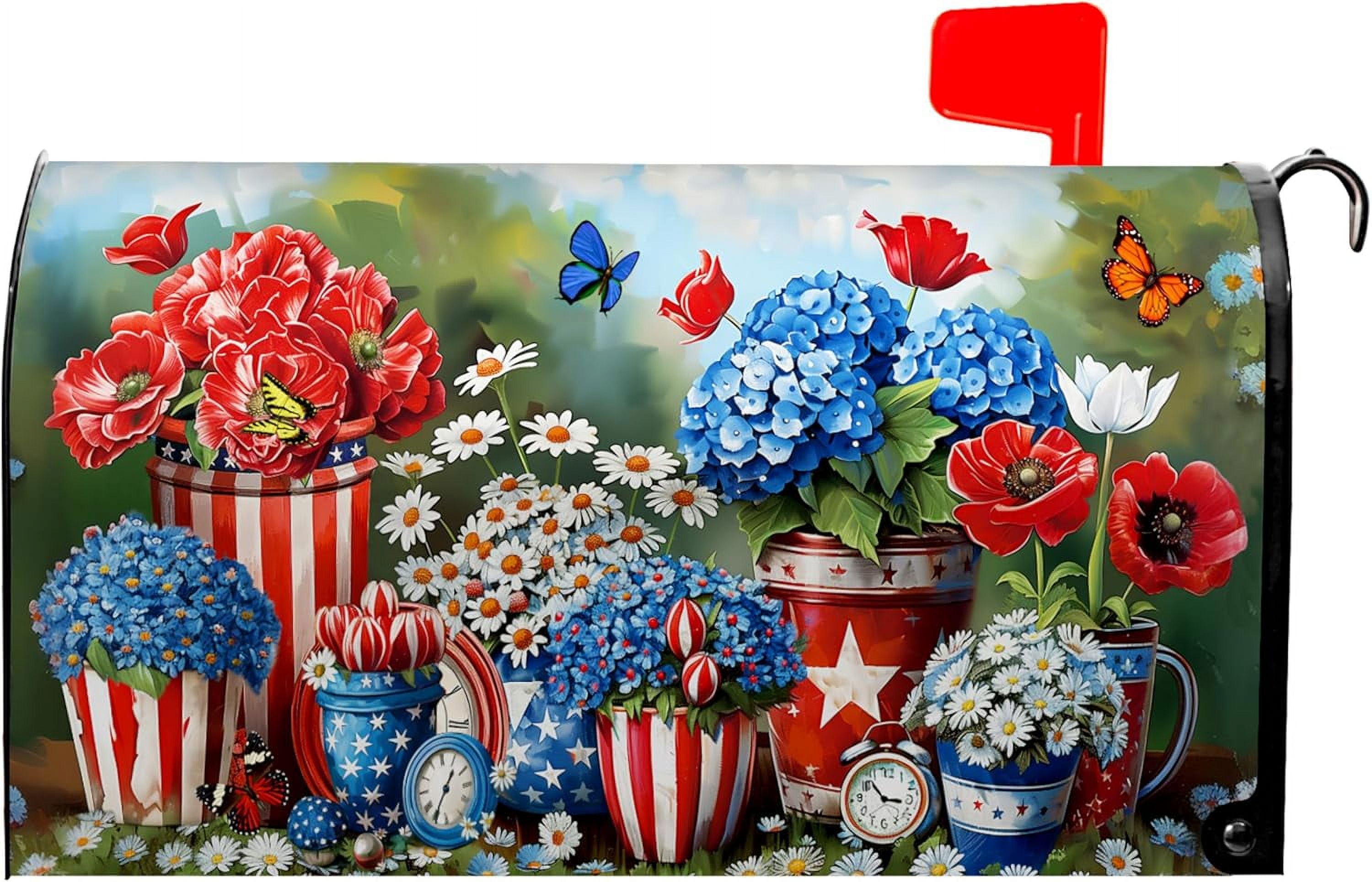 4th of July Patriotic Mailbox Covers Summer Magnetic Mailbox Wraps ...
