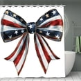 4th of July Patriotic Shower Curtain Patriotic Ribbon Bow Design ...