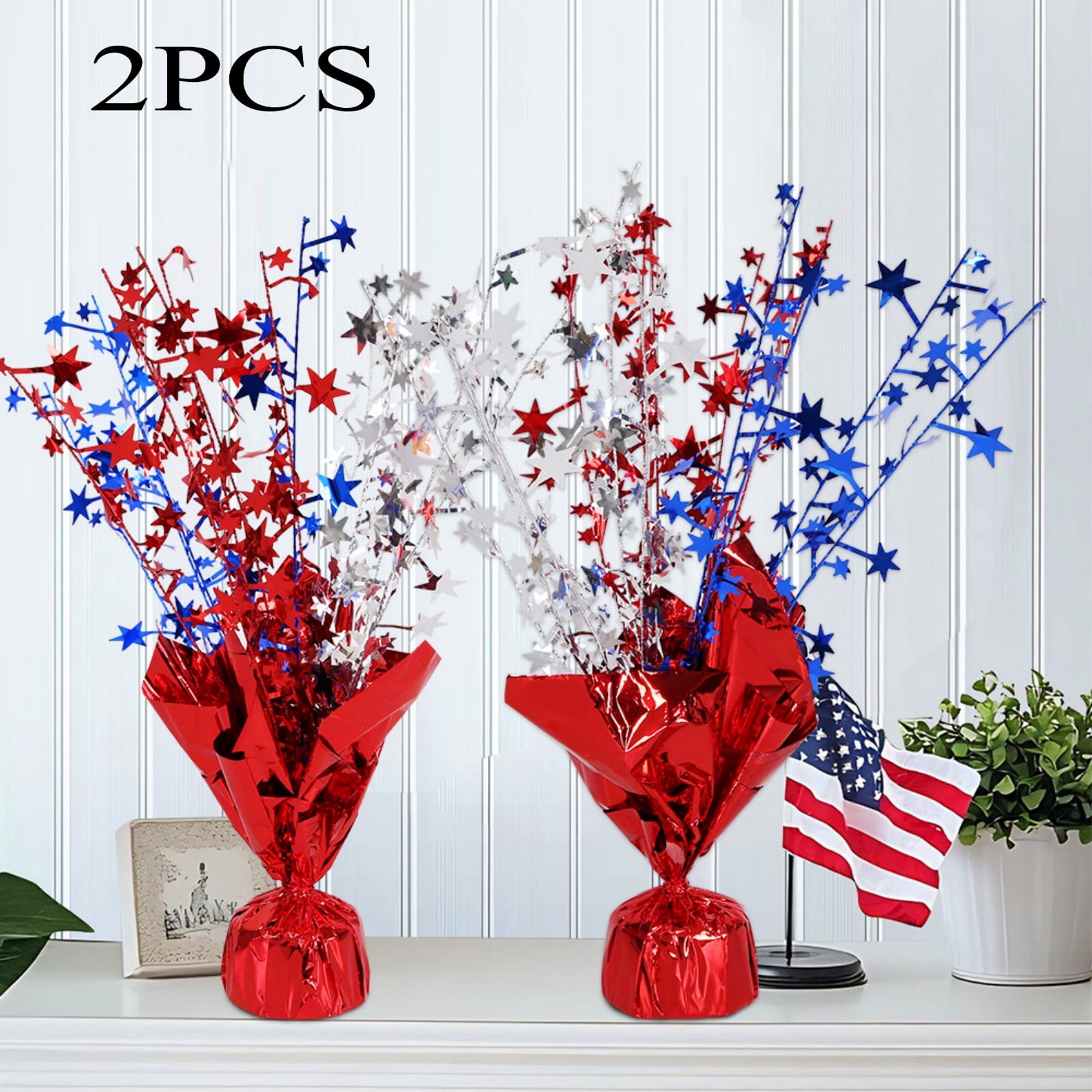 4th of July Patriotic Star Centerpieces Red & Blue ,4th of July ...
