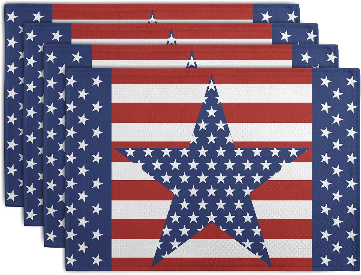 4th of July Patriotic Stripes Freedom Stars Placemats Set of 4 ...