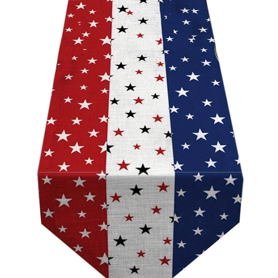 4th of July Patriotic Table Flag & Tablecloth, Red White Blue Dining ...