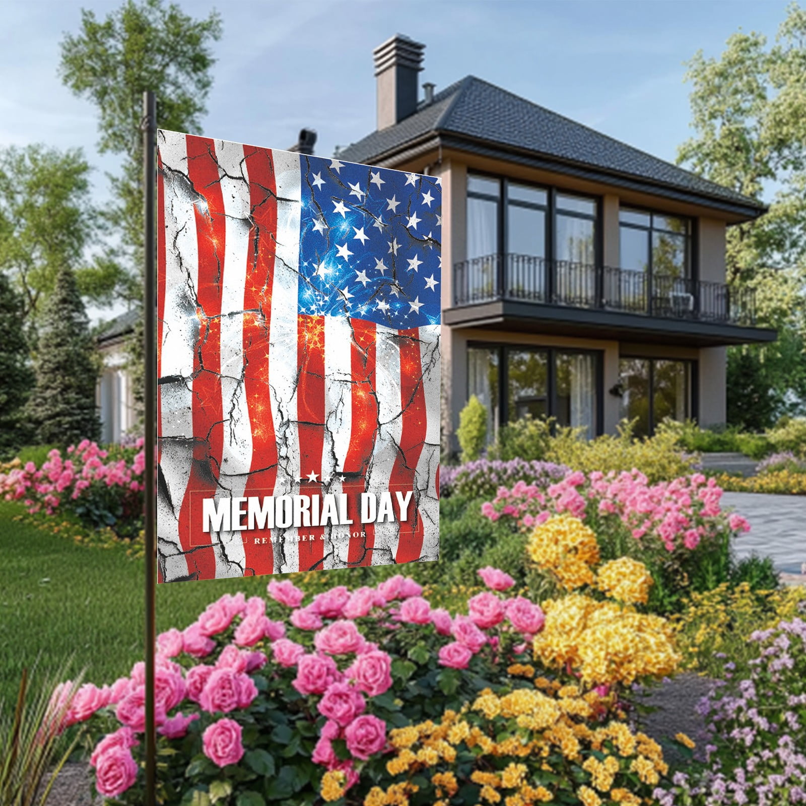 4th of July Patriotic Welcome Garden Flag 12 x 18 Inch Double Sided ...