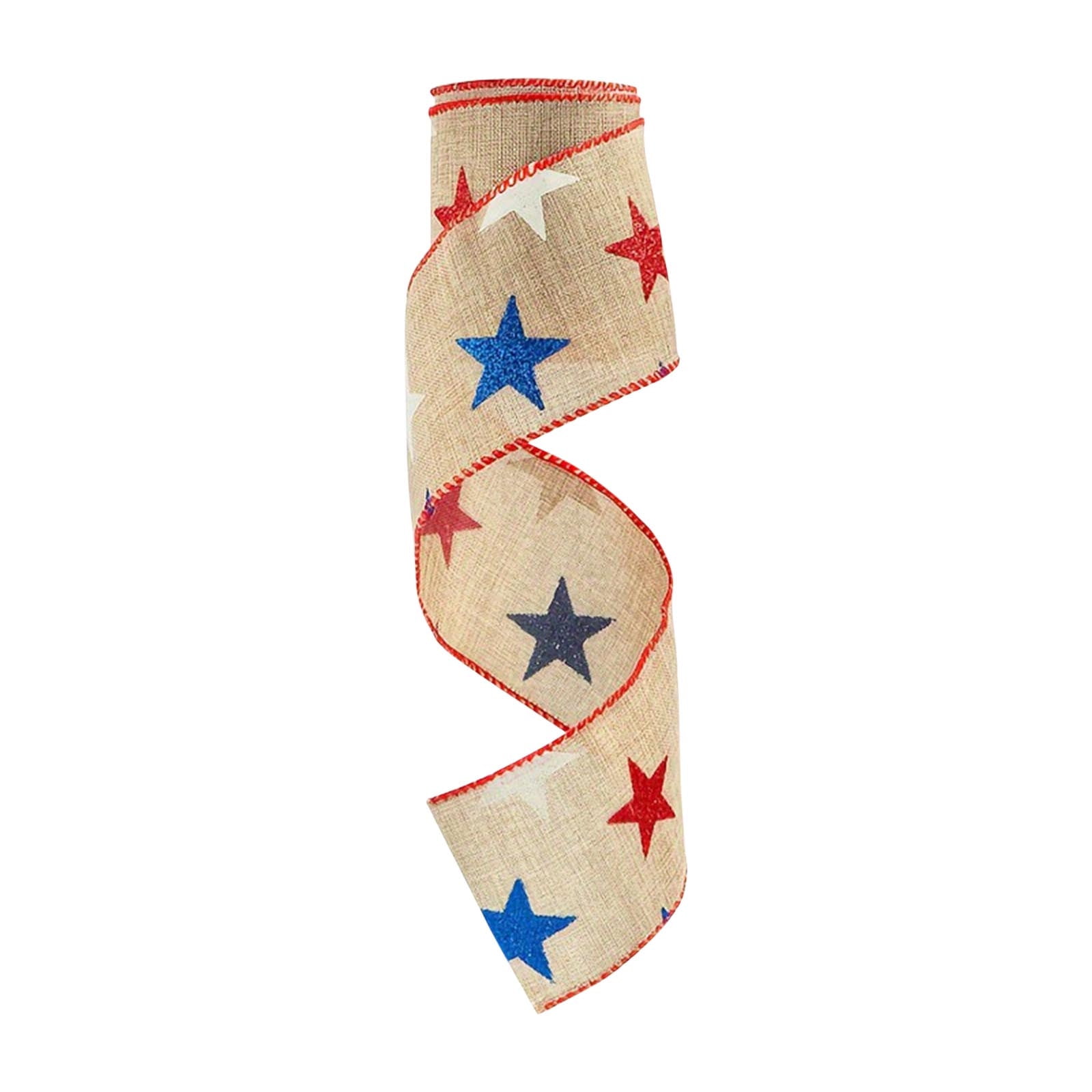 4th of July Patriotic Wired Ribbon Rolls,Red White Blue Wired Edge ...