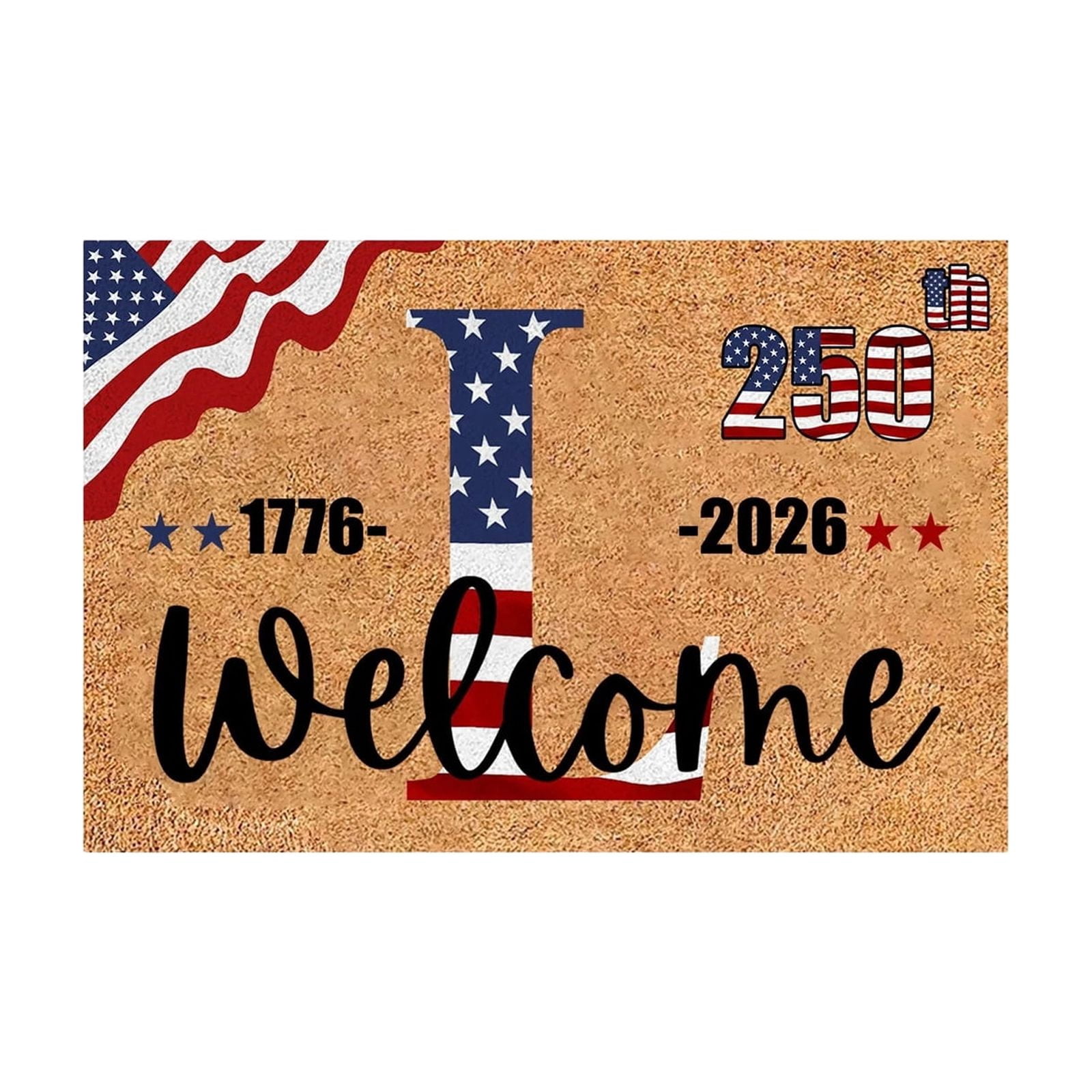 4th of July Personalized Surname 250th Anniversary Welcome Doormat ...
