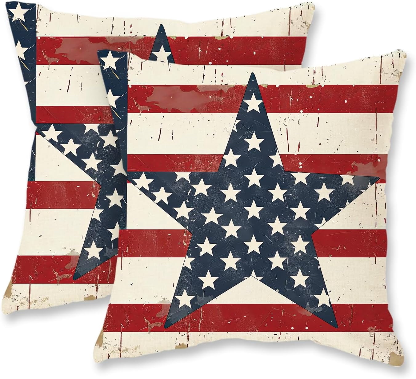 4th of July Pillow Covers 18x18 Inch Set of 2 America Stars Red Stripes ...