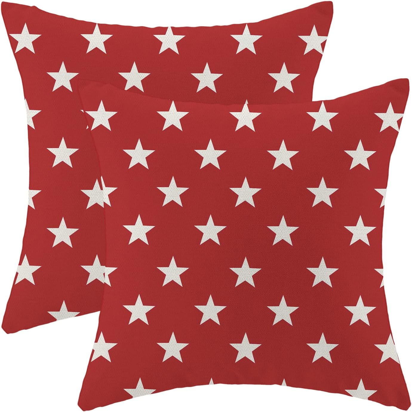 4th of July Pillow Covers 18x18 Set of 2, Red Independence Day Stars ...