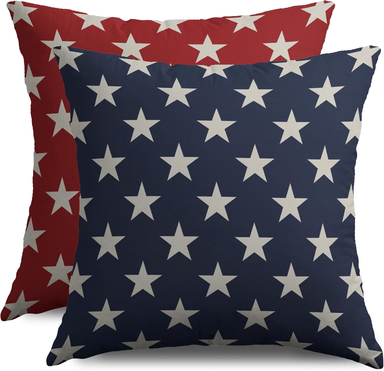 4th of July Pillow Covers 20X20 Set of 2, Patriotic Blue Red Star ...