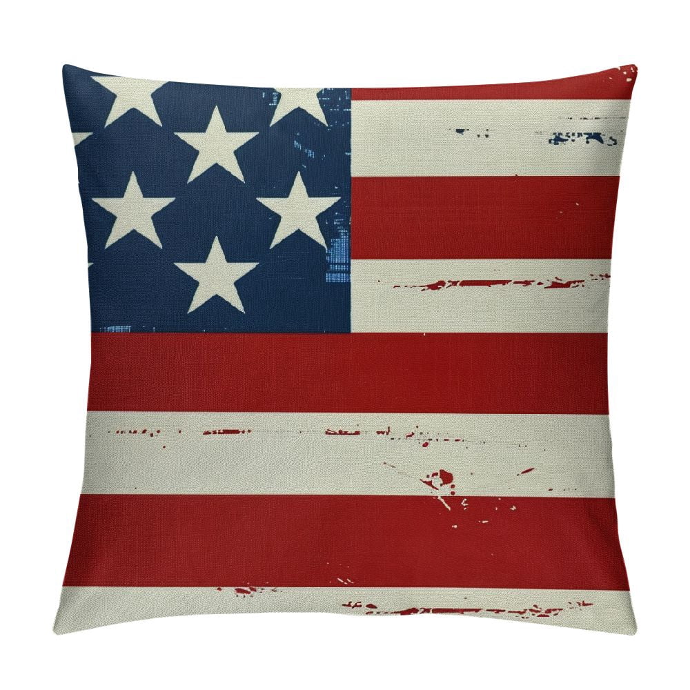 4th of July Pillow Covers, Blue Star Stripes American Flag Throw ...