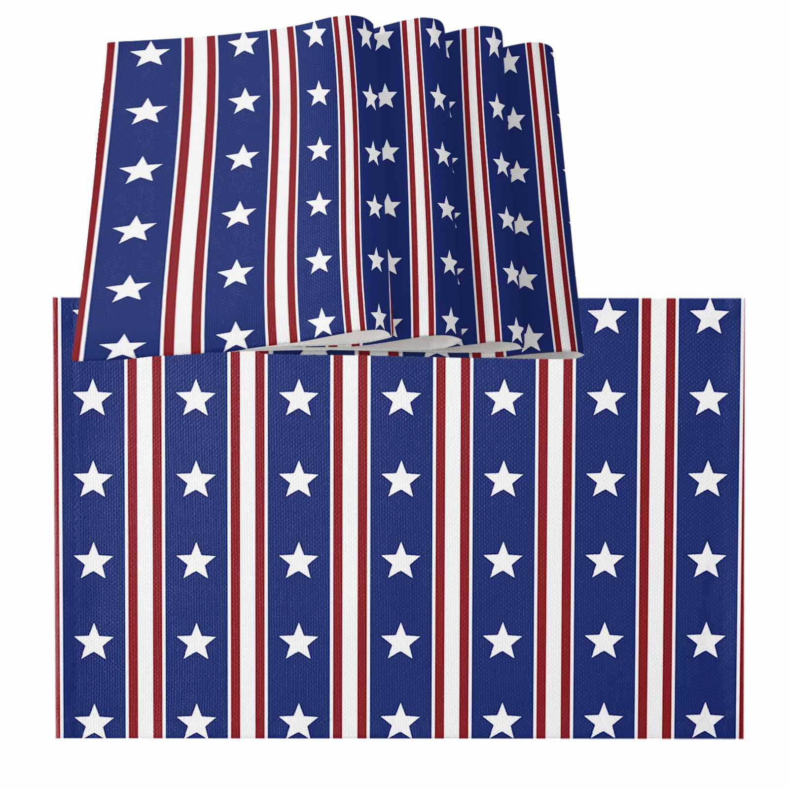 4th of July Placemats for Dinning Table Set of 6,Independence Day Blue ...