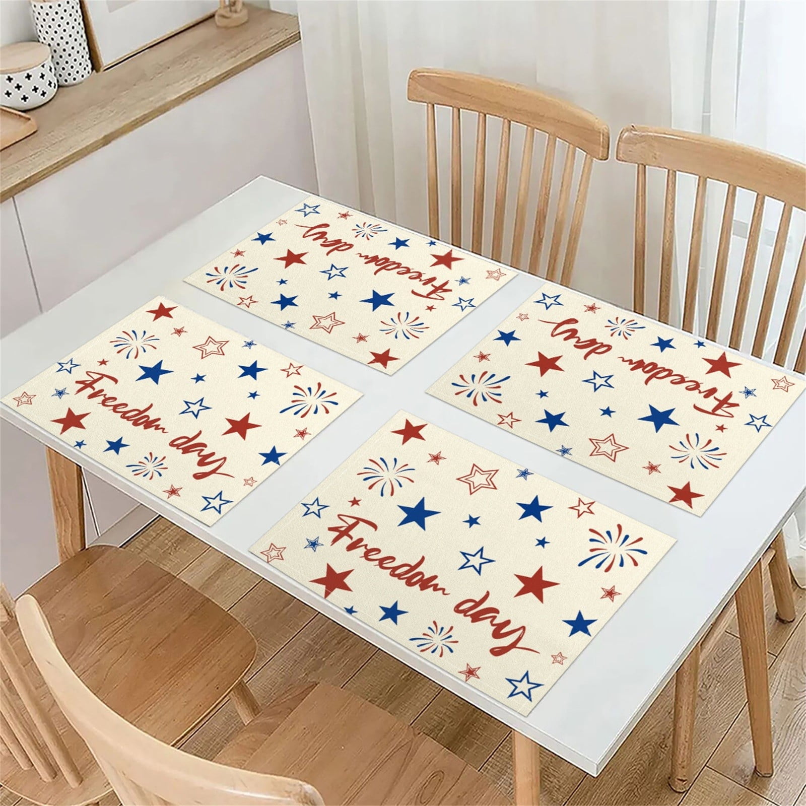 4th of July Placemats Set of 4 Patriotic 4th of July Placemats for ...