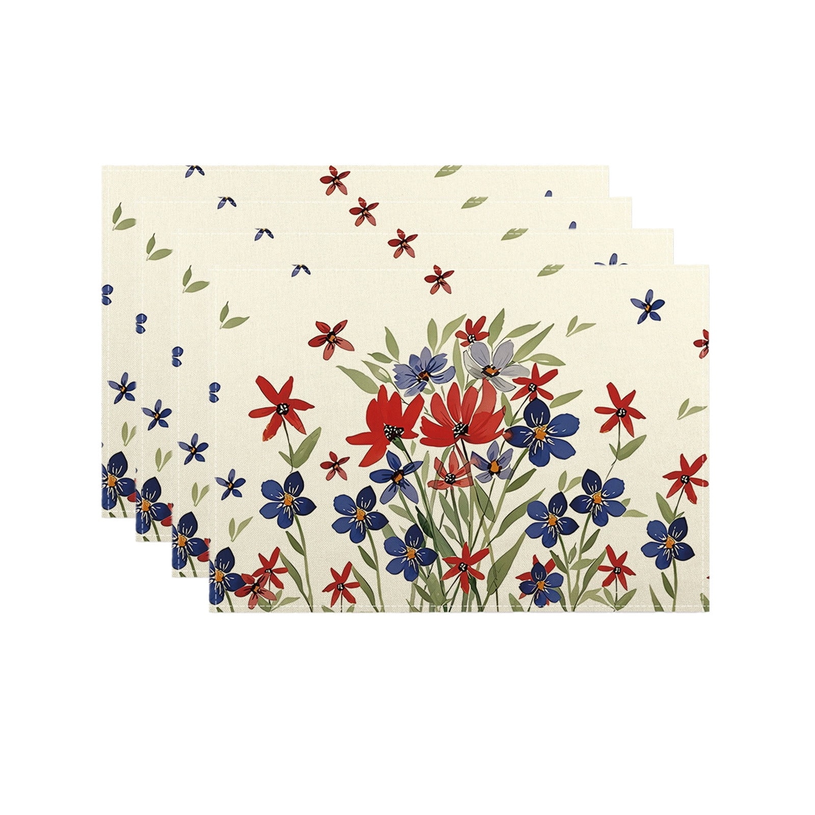 4th of July Placemats Set of 4, Patriotic Memorial Day Kitchen Dining ...