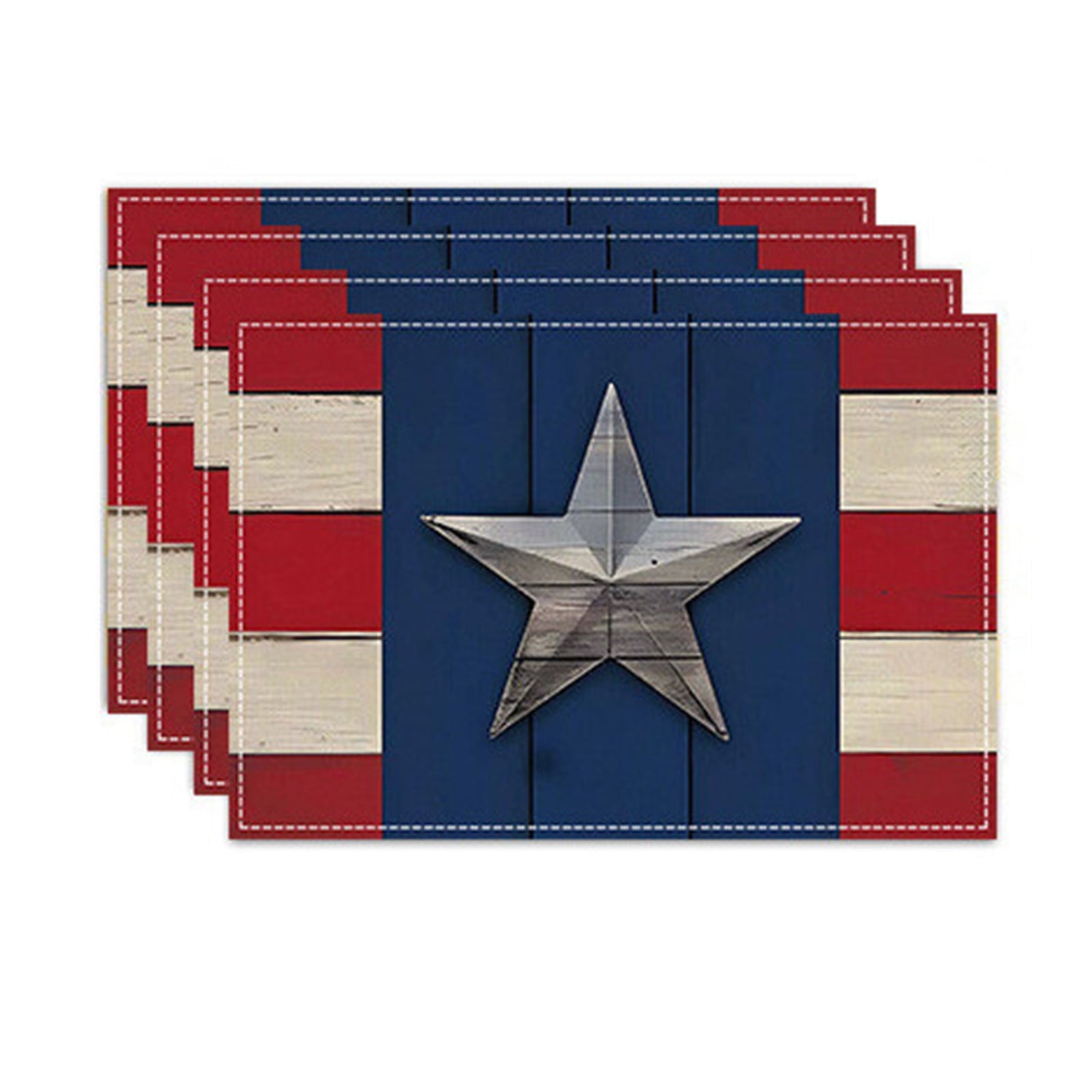 4th of July Placemats Set of 4, Patriotic Memorial Day Kitchen Dining ...