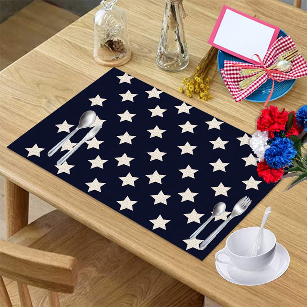 4th of July Placemats Set of 4 Rustic Patriotic Memorial Day Placemats ...