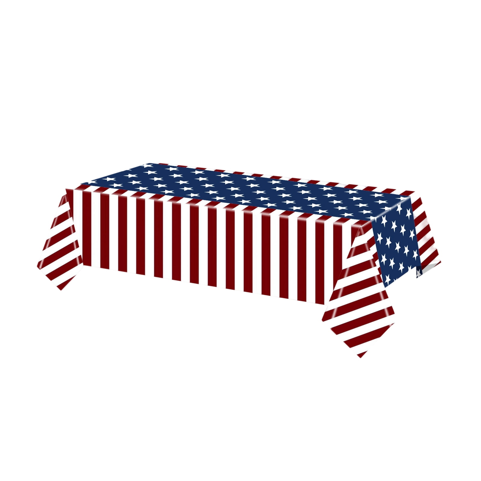 4th of July Plastic Tablecloth, Patriotic American Flag Table Cover ...