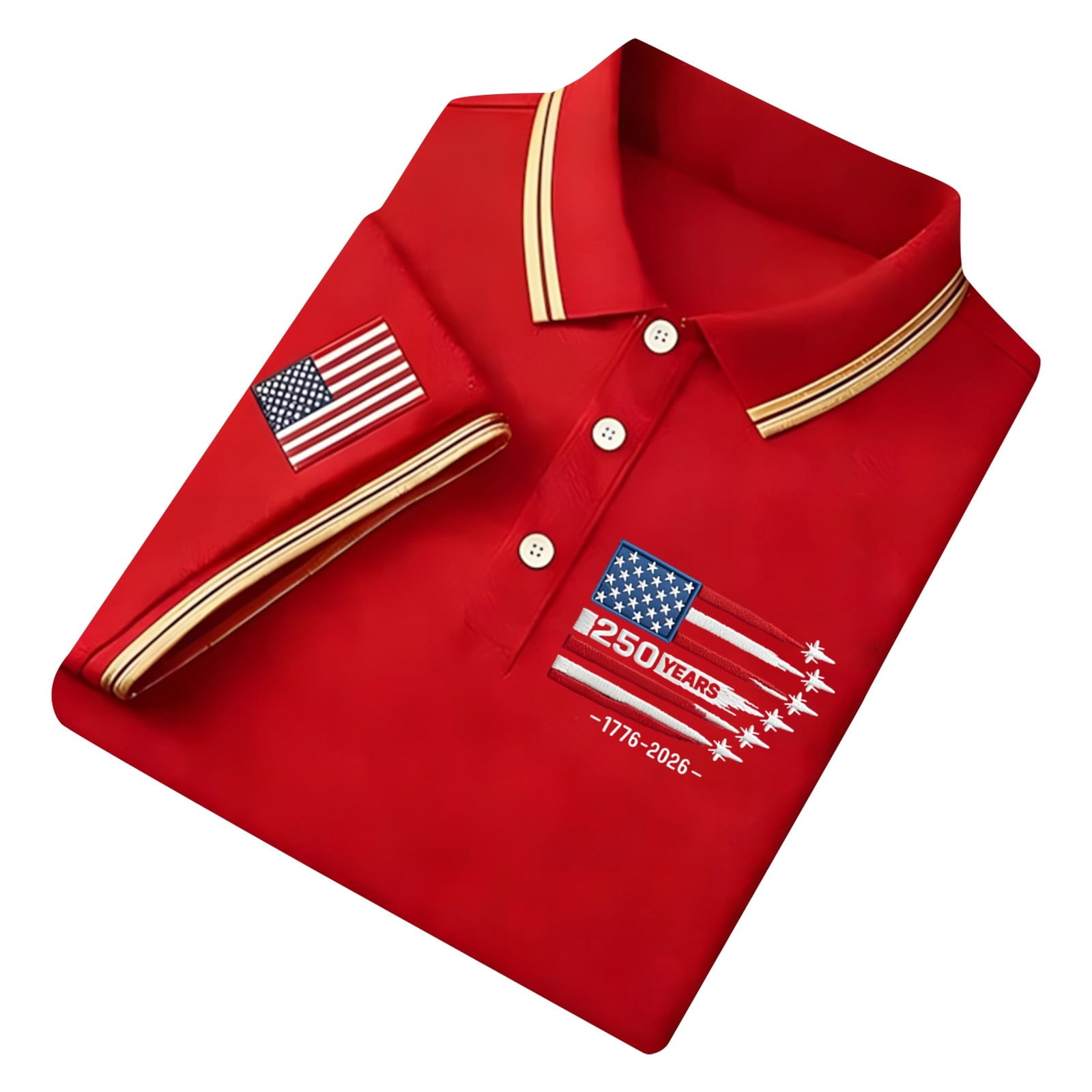 4th of July Polo Shirts for Men's 250th Anniversary Patriotic Graphic ...