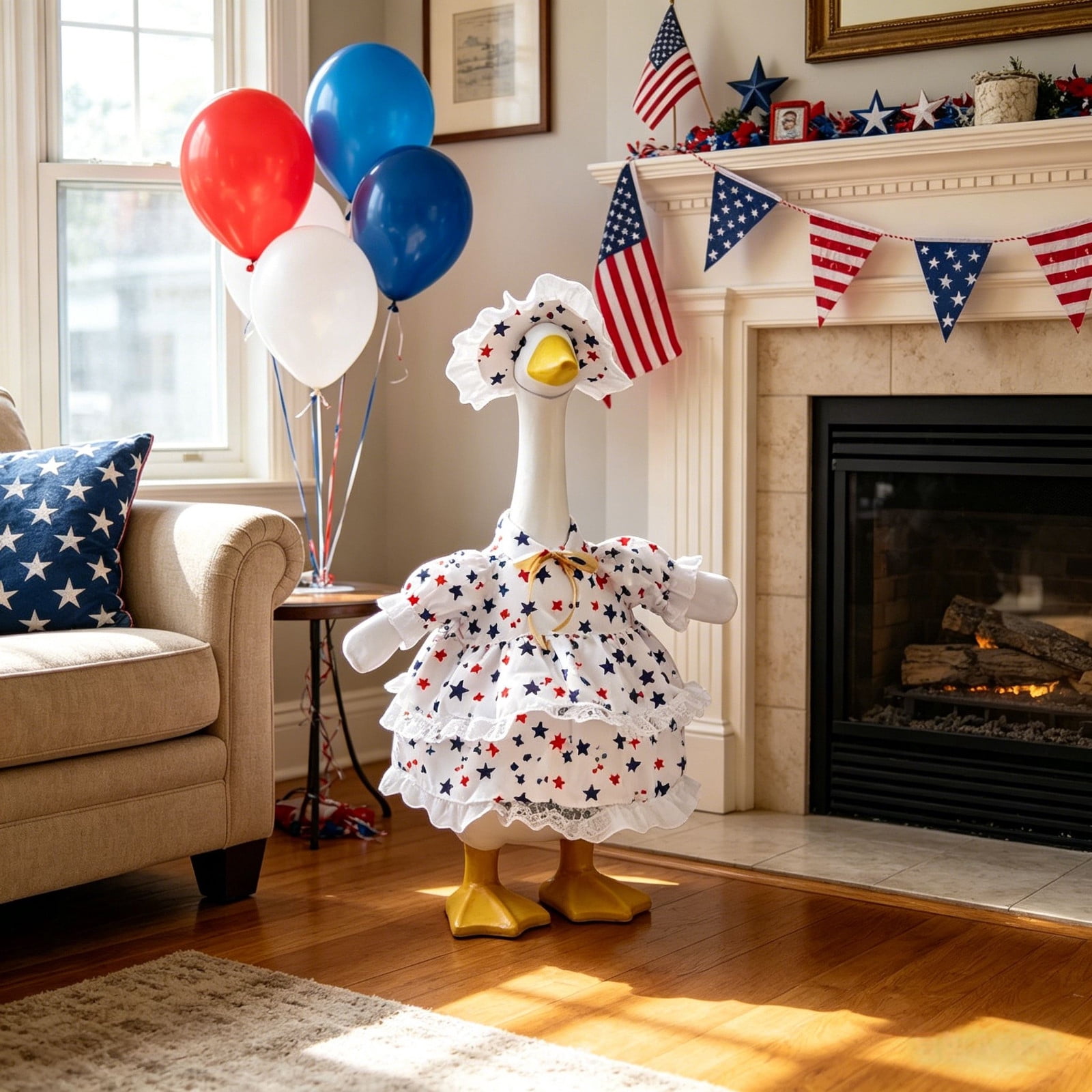 4th of July Porch Goose Outfit,Patriotic Independence Red,White Blue ...