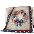 4th of July Quilted Comforters Cooling Blanket King Size, Red Blue ...