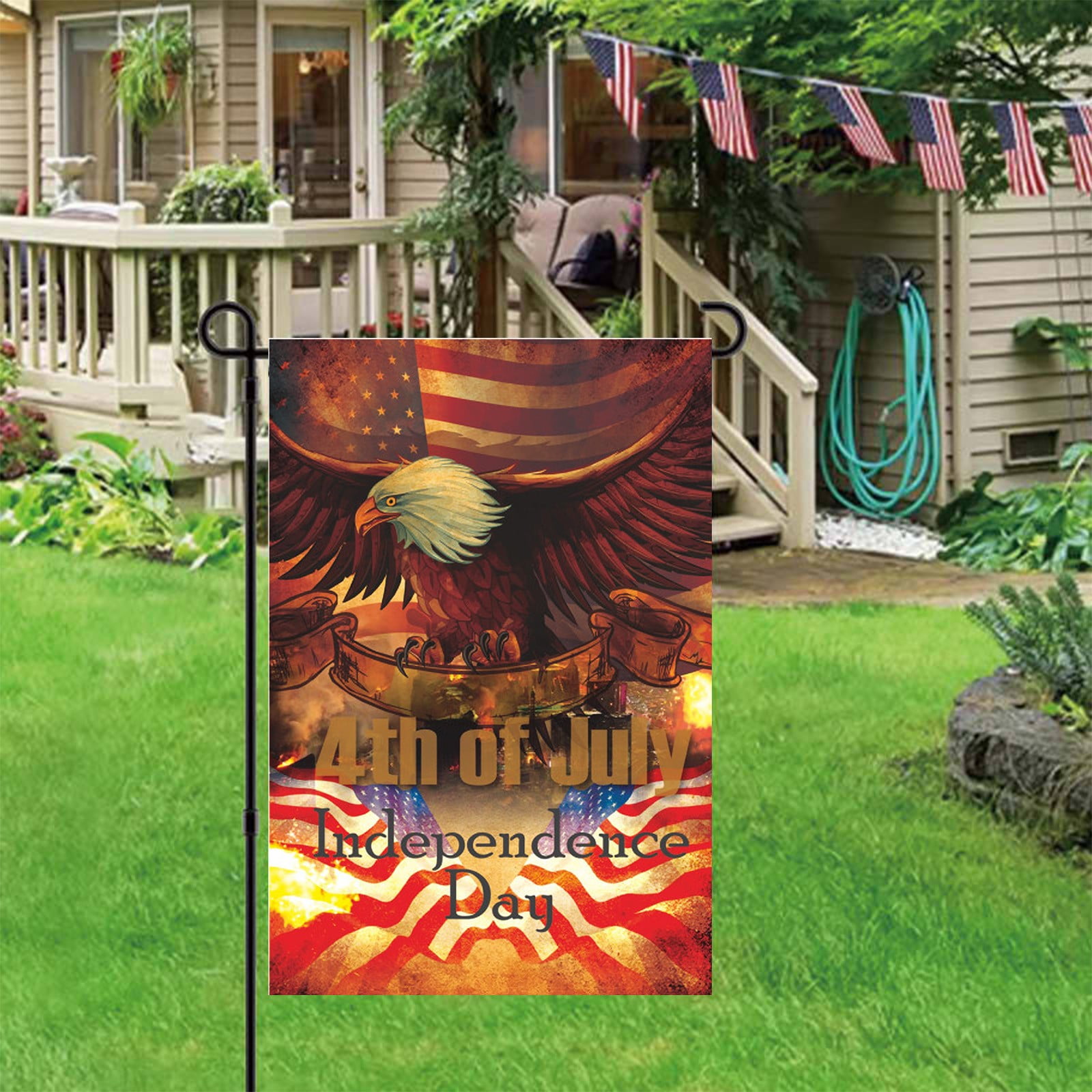 4th of July Qwtwty Yard Decorations Outdoor PatrioticS Garden Flag ...