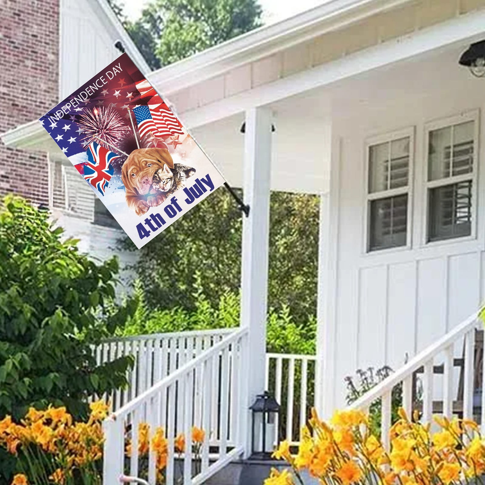 4th of July Qwtwty Yard Flags PatrioticS Garden Flag Double Sided USA ...