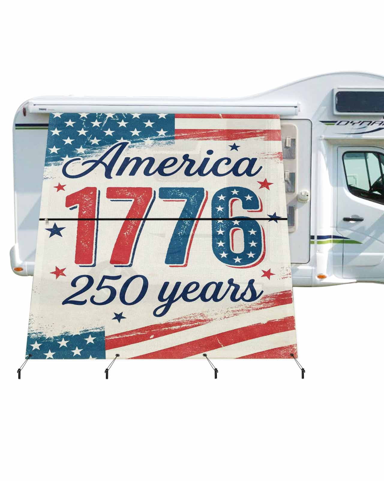 4th of July RV Awning Sun Shade Screen 9'X7' America 250 Years Mesh ...