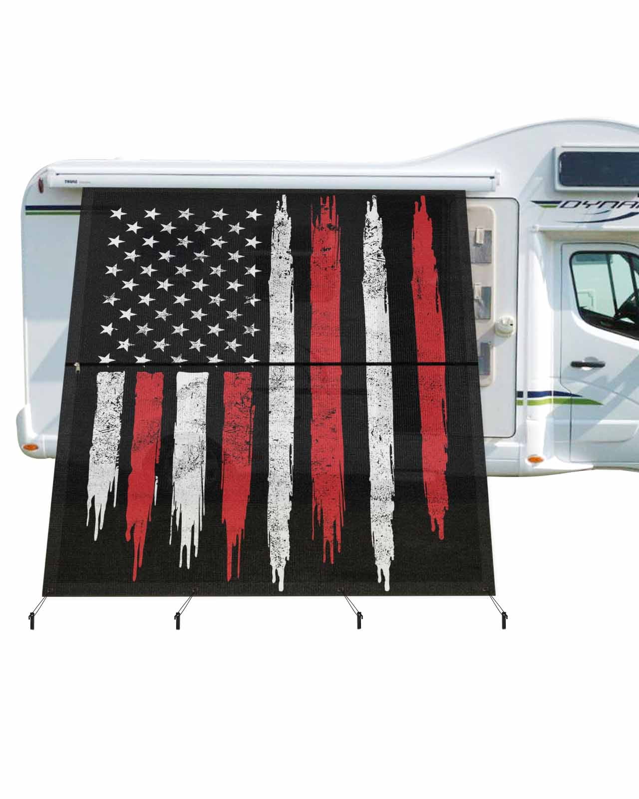 4th of July RV Awning Sun Shade Screen 9'X7' Patriotic American Flag ...