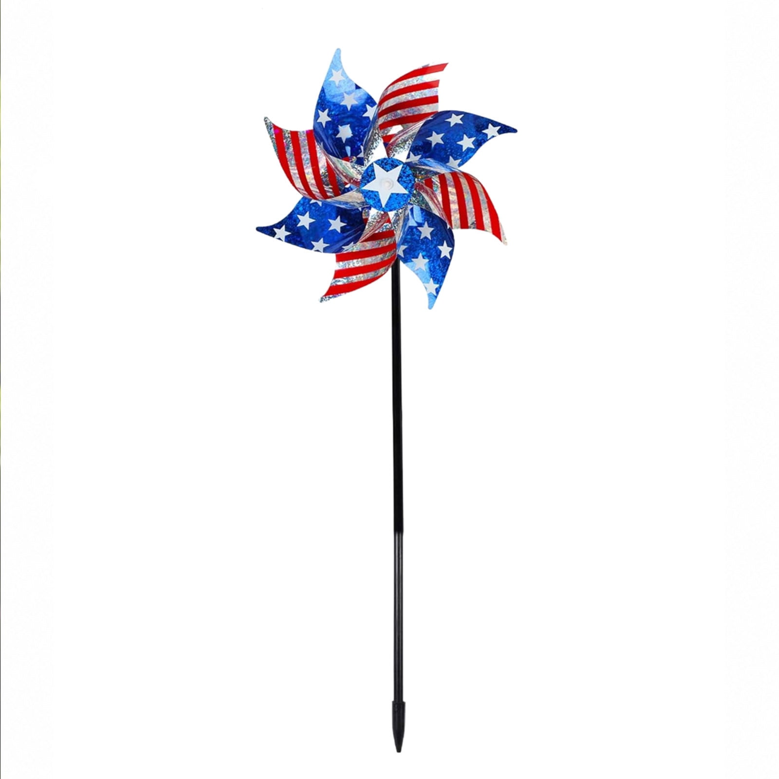 4th Of July Reflective Stake Ornament Red White Blue Star Stripe Wind ...