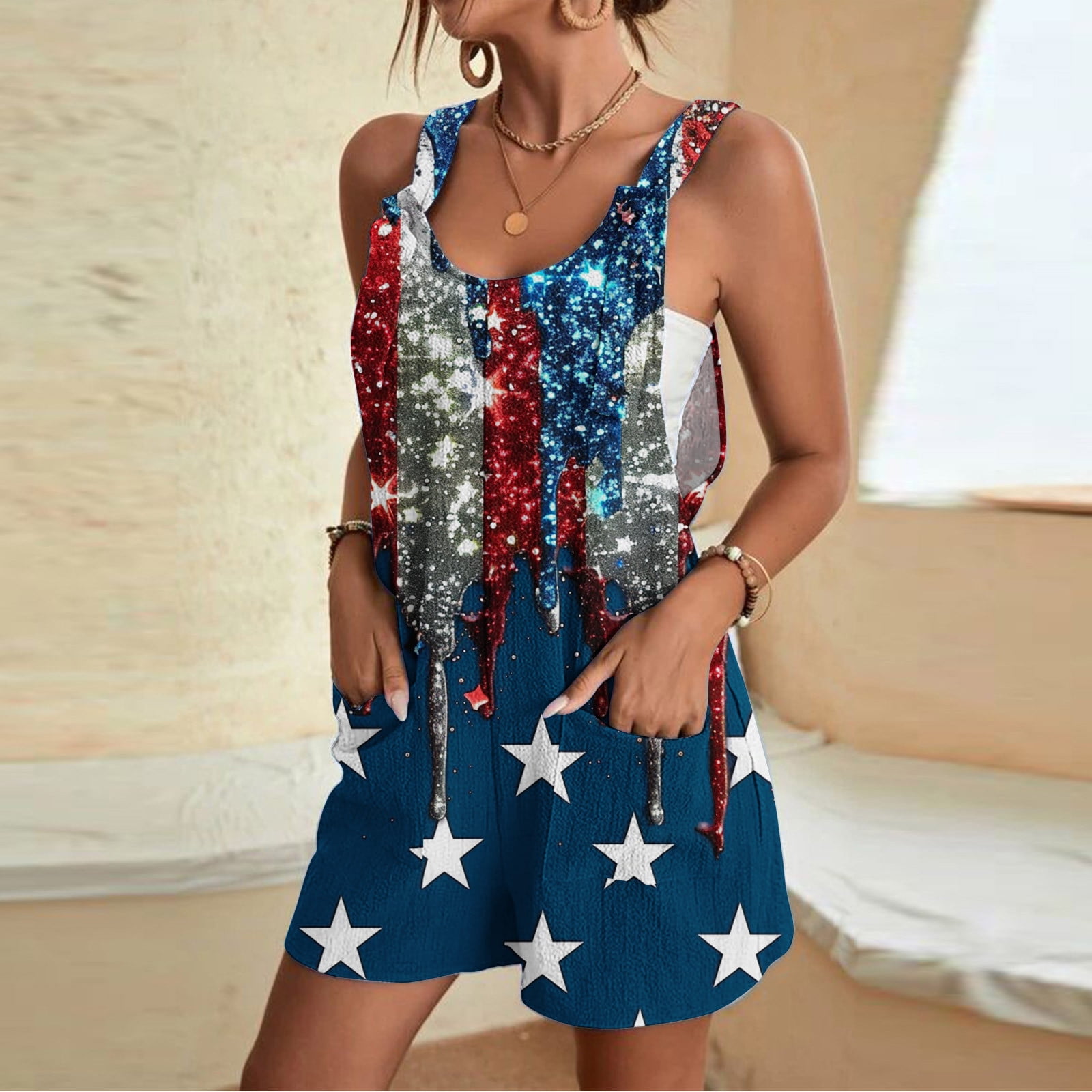 4th of July Rompers Women Rompers for Women Jumpsuits for Women Casual ...