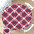 4th of July Round Fitted Tablecloth with Elastic Patriotic Independence ...