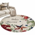 4th of July Round Living Room Rugs 3.3 ft, God Bless America Stars Red ...